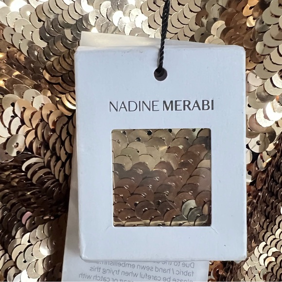 NADINE MERABI | Dresses | New Nadine Merabi Celina Gold Sequin One ...
